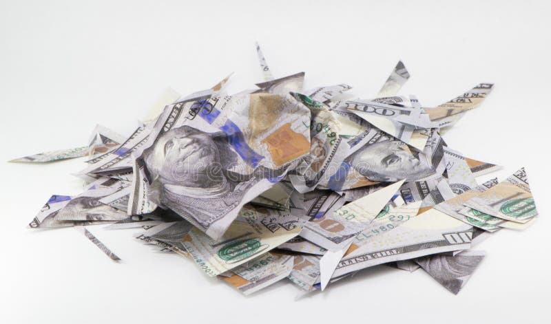 A Crumpled $ 100 Bill Lies on the Frozen Ground. Lost Money Stock Image ...