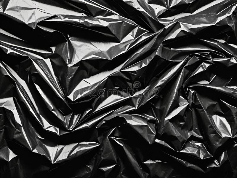 Crumpled Black Foil Texture Background Abstract Stock Illustration ...