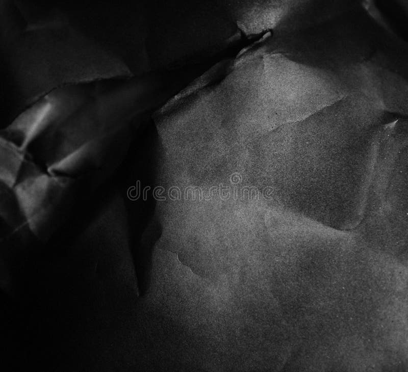 Crumpled Black Paper, Background Stock Image - Image of decorative ...