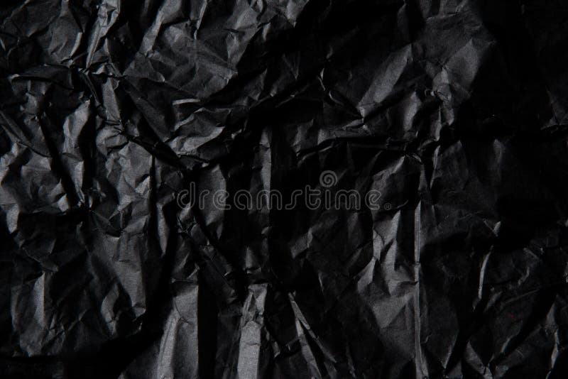 Crumpled Black Paper Texture Stock Image - Image of gray, decorative ...