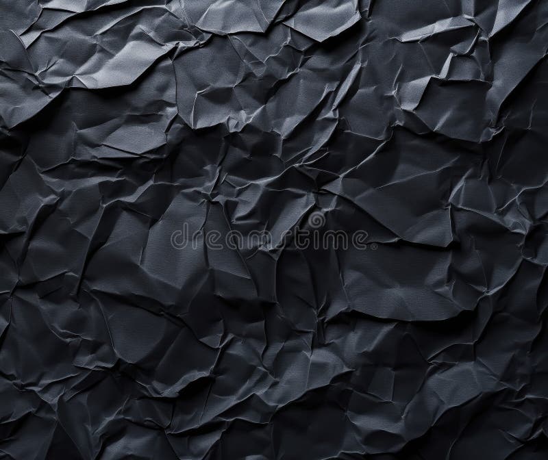 Crumpled Black Paper Texture, Abstract Background, Dark Wrinkled ...