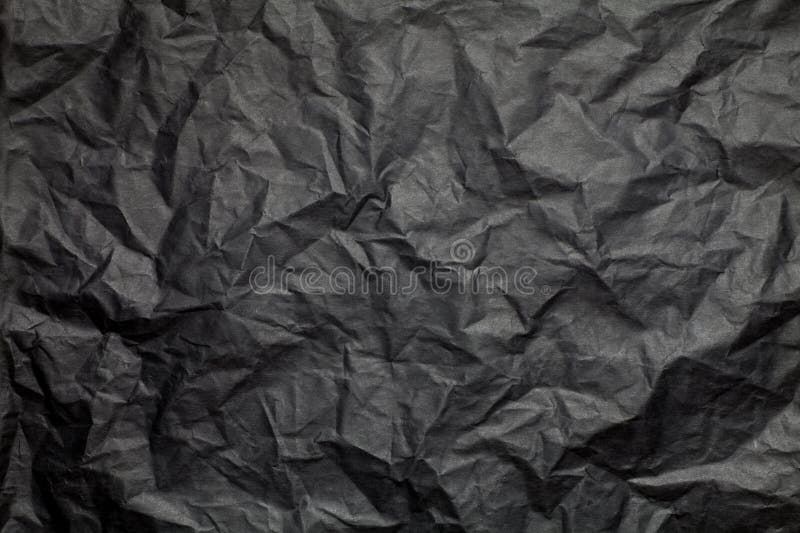 Crumpled Black Paper Background Stock Photo - Image of wallpaper ...