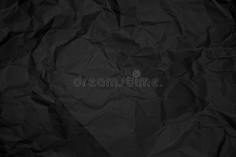 Crumpled Black Paper Texture with Intricate Patterns Background Stock ...