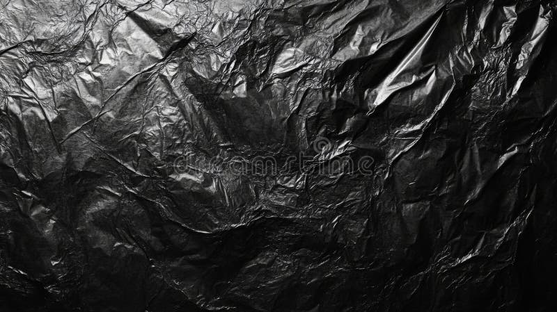 Crumpled Black Plastic Texture Background Stock Illustration ...