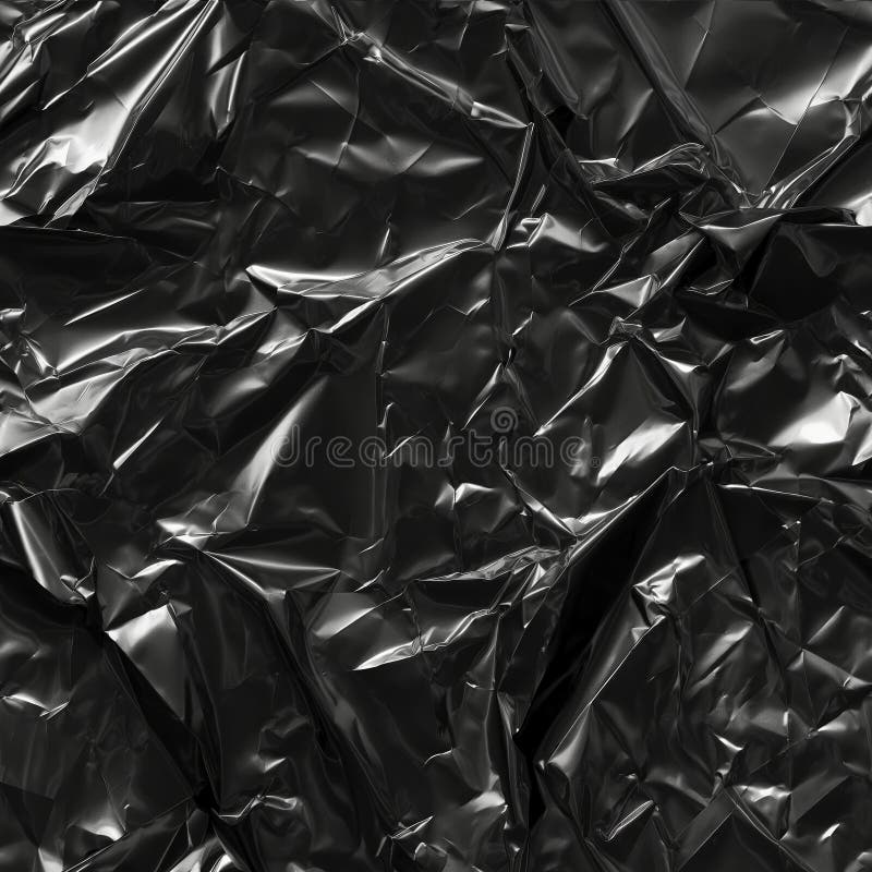 Crumpled Black Plastic Texture Background for Abstract Design Stock ...