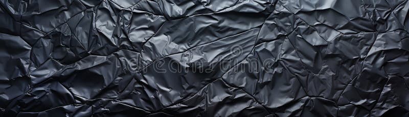 Crumpled Black Surface Texture with Glossy Finish, Ideal for Modern ...