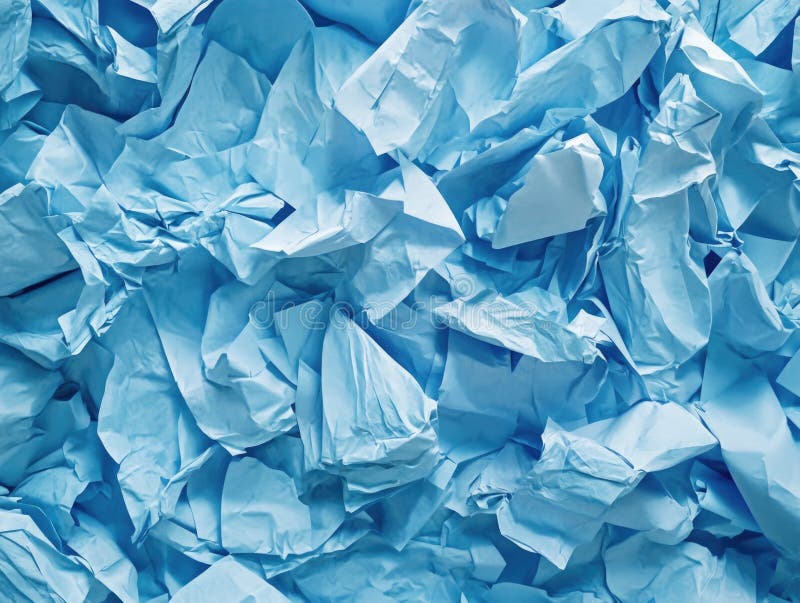 Crumpled Blue Paper Close Up Stock Photo - Image of solving, thinking: 375026842