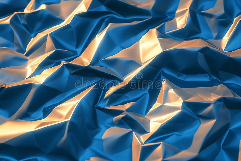 Crumpled Blue Paper Texture with Highlights Showing Depth and Dimension ...