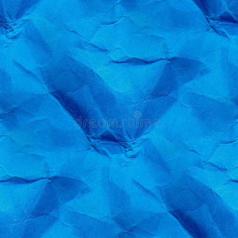 Crumpled Blue Paper Texture - Seamless Background Stock Photo - Image ...