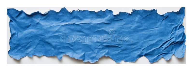 Crumpled Blue Paper with Torn Edges on Transparent Background. Art ...