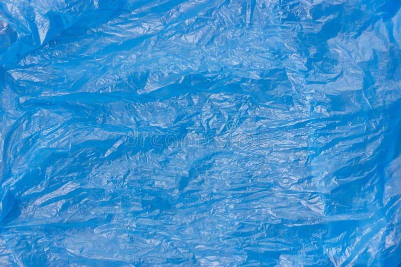 Crumpled Blue Plastic Texture Background. Stock Image - Image of ...