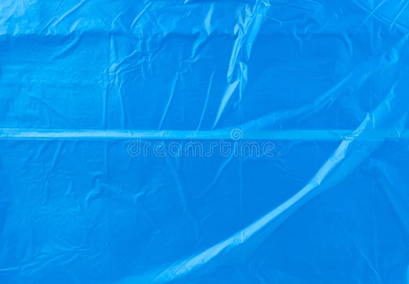 Crumpled Blue Polyethylene Texture, Close Up Stock Photo - Image of ...