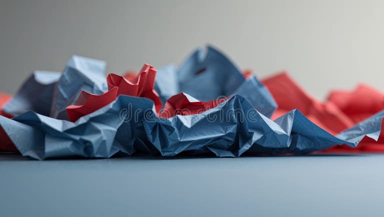 Crumpled Blue Red Paper Texture Background Stock Photo - Image of vivid ...
