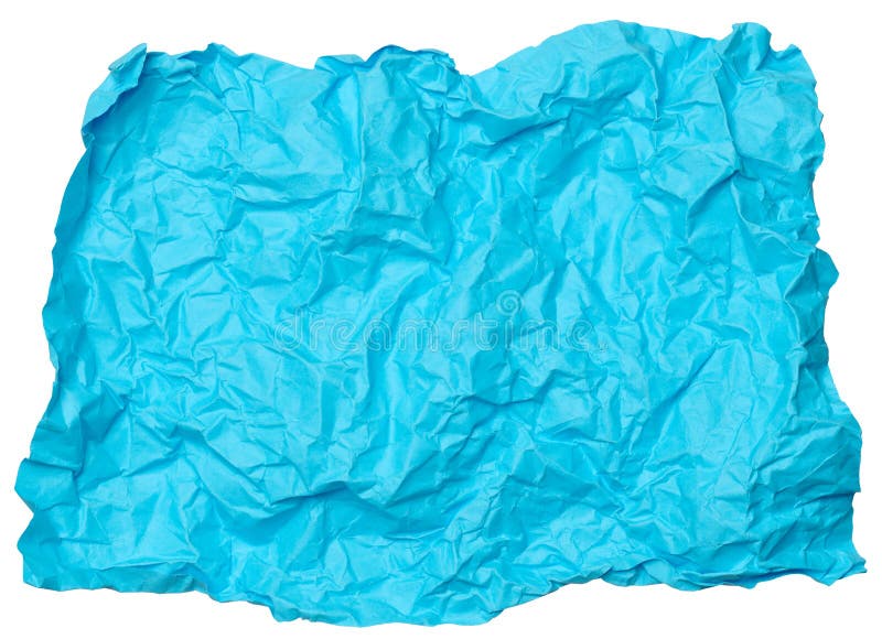 Crumpled Blue Sheet of Paper on a White Isolated Background Stock Image ...