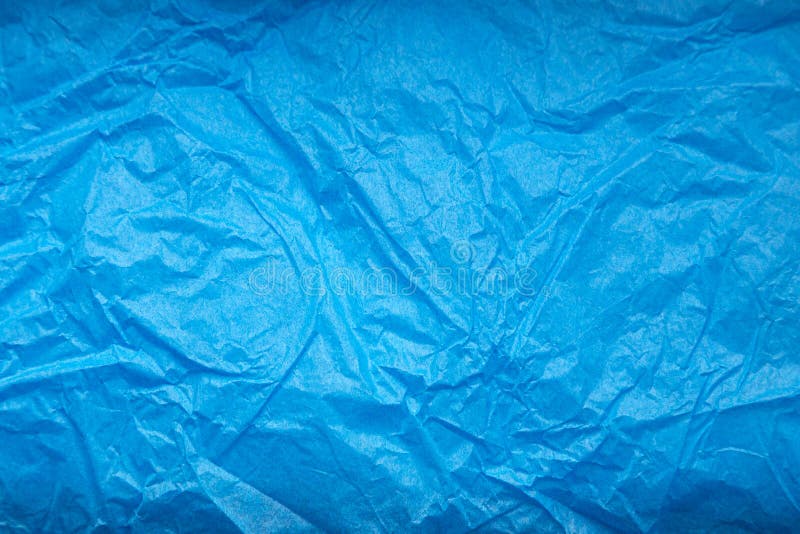 Crumpled Blue Wrapping Paper As Abstract Background, Texture Stock ...