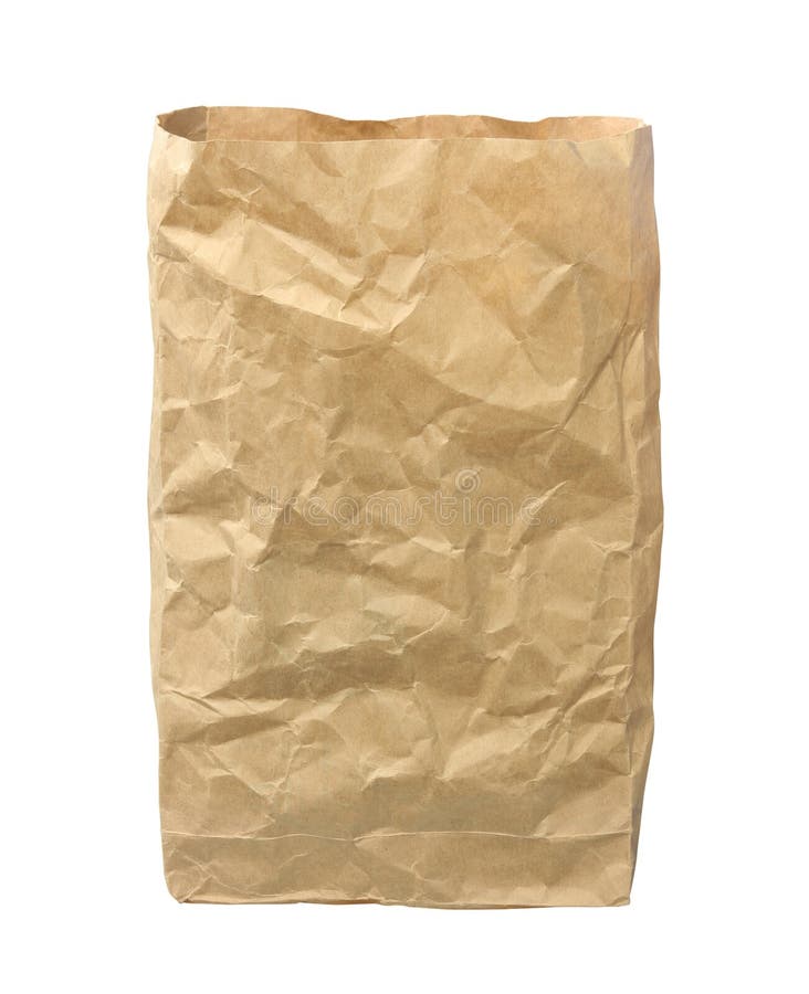 Crumpled brown bag stock photo. Image of lunch, object - 198249390