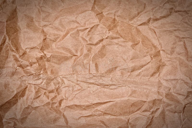 Crumpled brown paper stock image. Image of obsolete, stained - 58580563