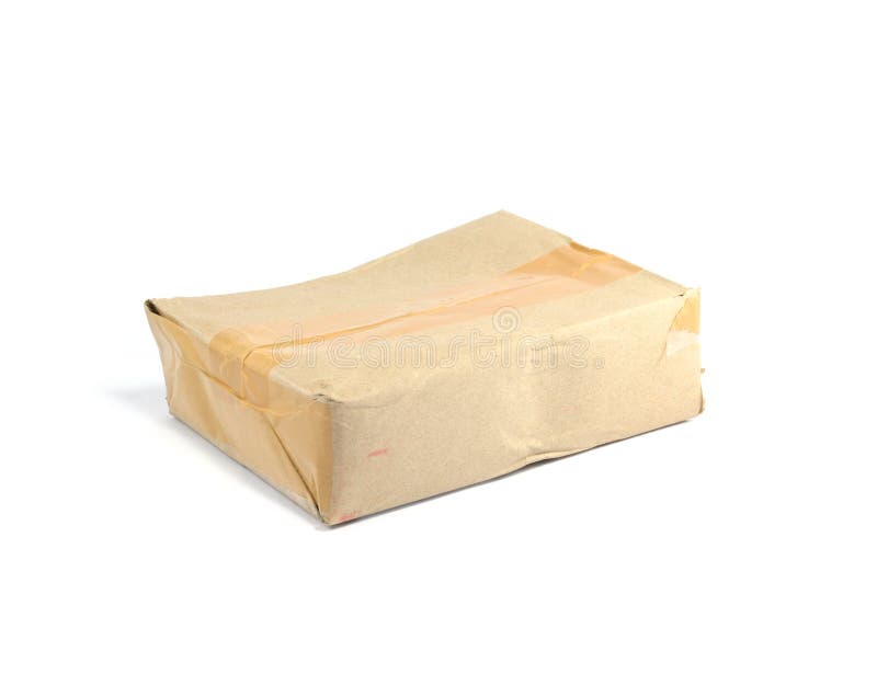 Crumpled Brown Paper Box, Damaged In Transit Stock Image - Image of ...