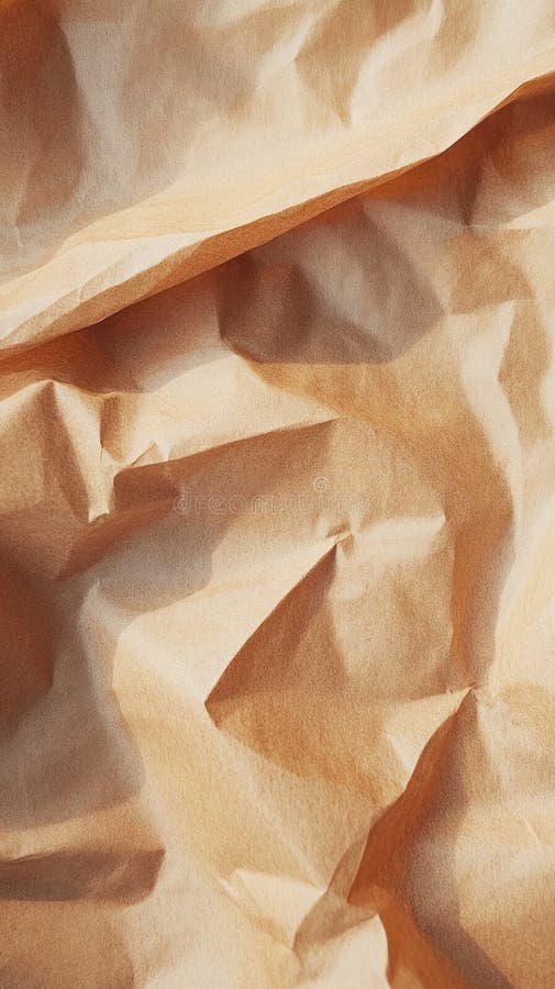 Crumpled Brown Paper Creates Abstract Texture Background Stock Photo ...