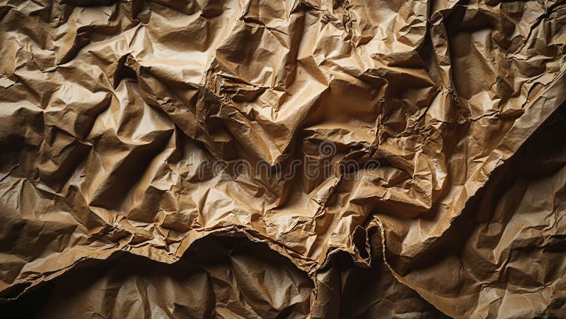 Crumpled Brown Paper Forming Abstract Texture Background Stock ...