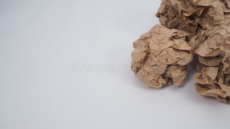 Crumpled brown paper stock image. Image of dirty, plain - 183136427