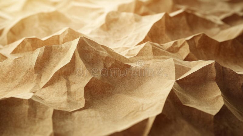 Crumpled Brown Paper Mountain Range Abstract Stock Illustration ...