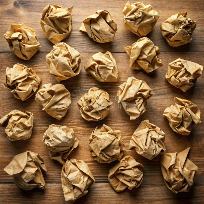 Crumpled Brown Paper Symbolizing the Process of Problem-Solving Stock ...