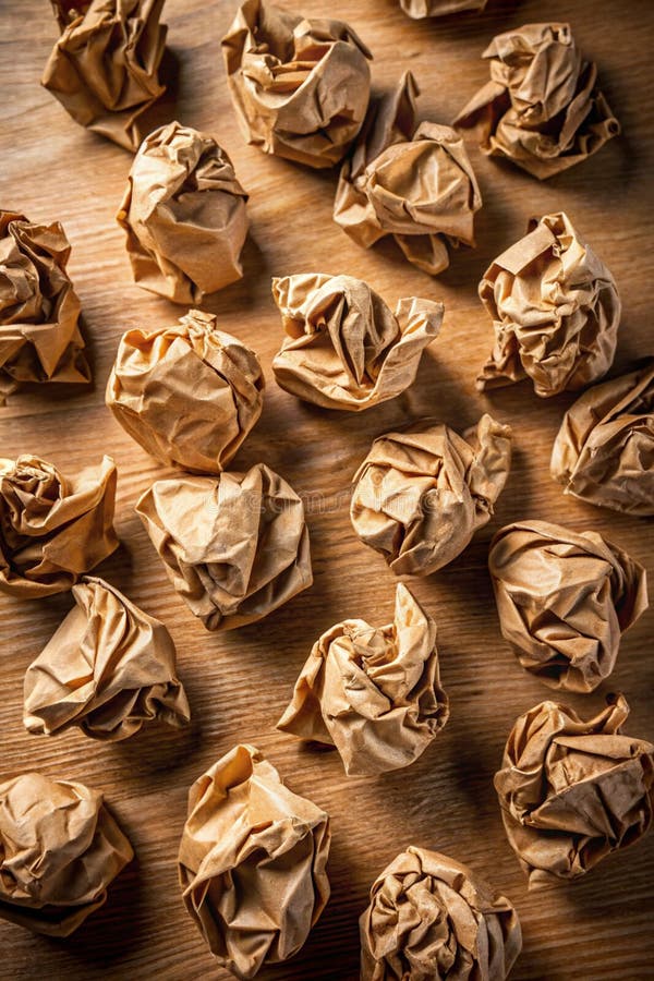 Crumpled Brown Paper Symbolizing the Process of Problem-Solving Stock ...