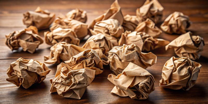 Crumpled Brown Paper Symbolizing the Process of Problem-Solving Stock ...