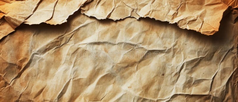Crumpled Brown Paper Texture with Torn Edges Stock Illustration ...