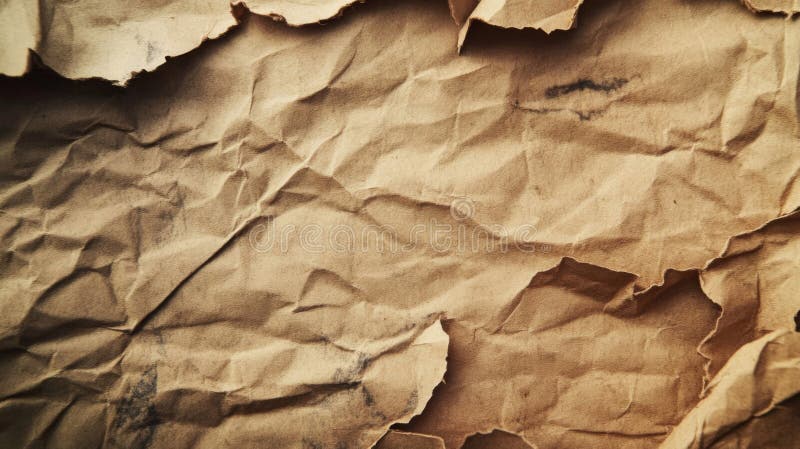 Crumpled Brown Paper with Torn Edges and Smudges Stock Illustration ...