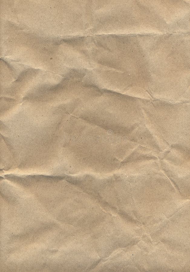 Crumpled Brown Wrapping Craft Paper Texture for Background Stock Image ...