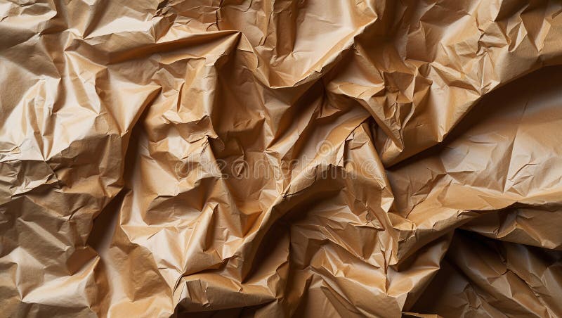 Crumpled Brown Wrapping Paper Forming an Abstract Texture Background ...