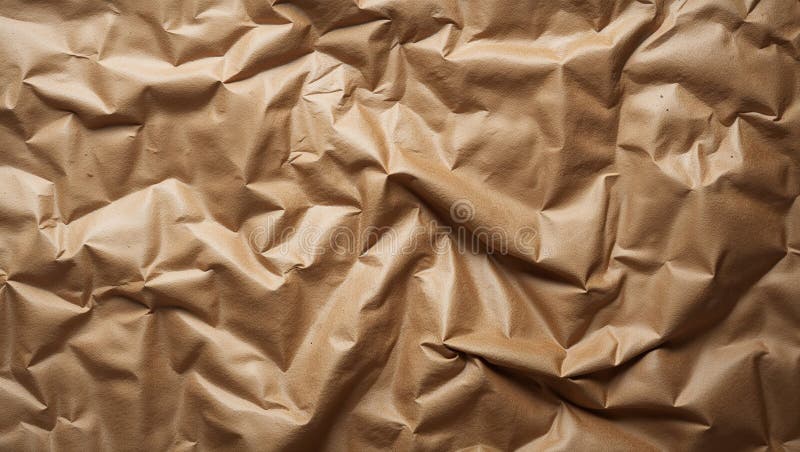Crumpled Brown Wrapping Paper Forms Abstract Texture Background Stock ...