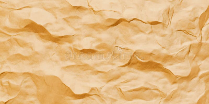 Crumpled Brown Wrapping Paper Forms an Abstract Textured Background ...