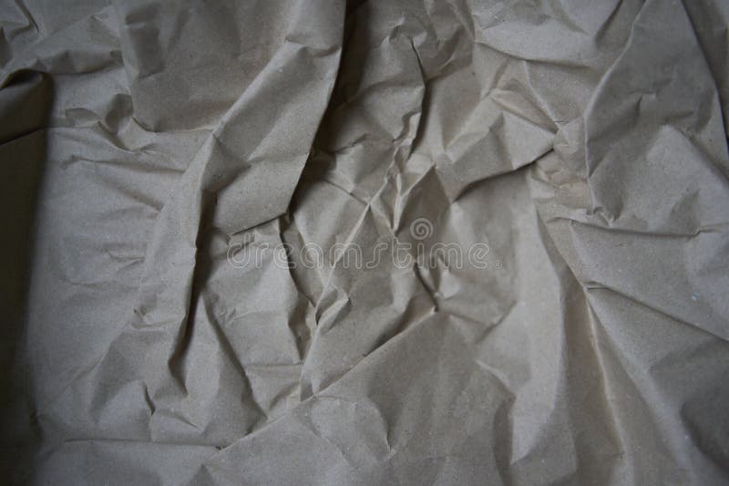 A Crumpled Brown Wrapping Paper, Texture, Background Stock Image ...