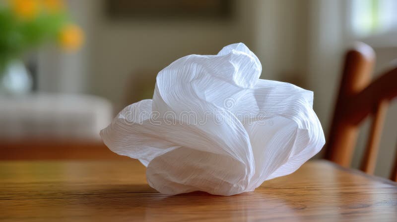 Crumpled Bubble Wrap Creates an Intriguing Textual Form on a Wooden ...