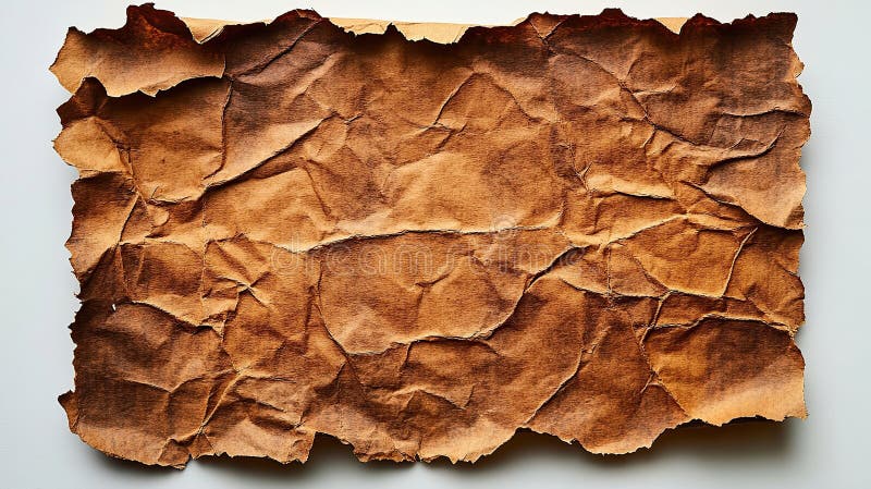 Crumpled, Burnt Edges, Brown Paper Texture Background Stock ...