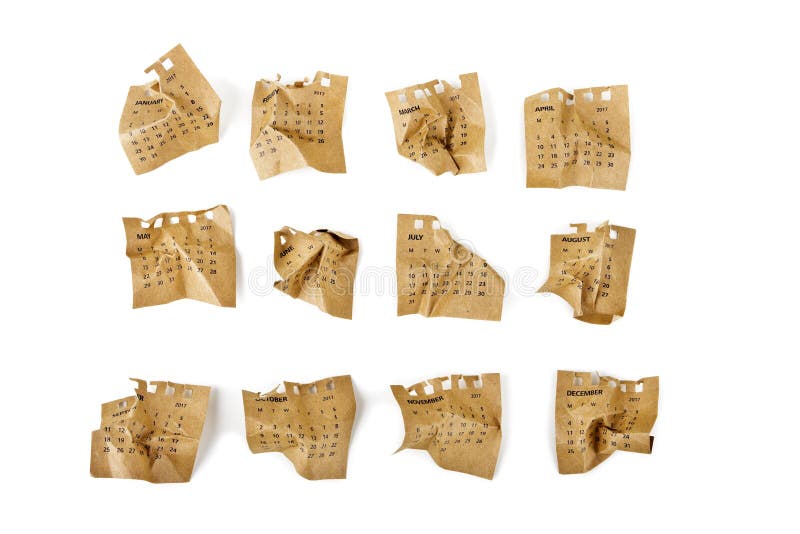 Crumpled Calendar Sheets. Time Passing Concept. Stock Photo - Image of ...
