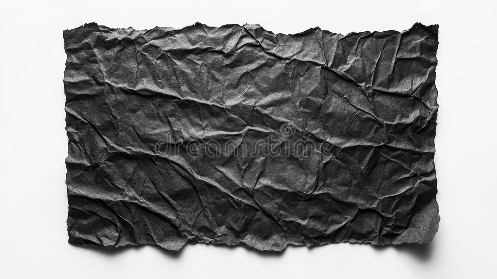 Crumpled Charcoal Paper Texture Background Artistic Blank Canvas with ...