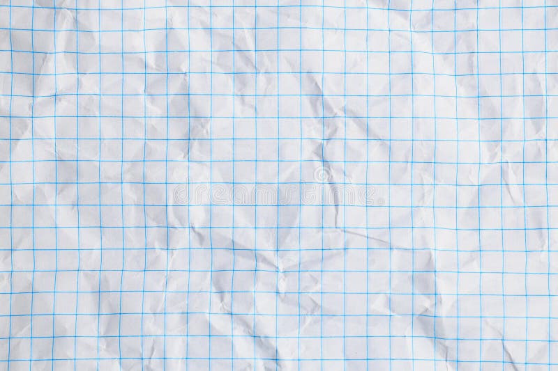 Crumpled Checkered Graph Paper Background with Blue Grid Lines Stock ...