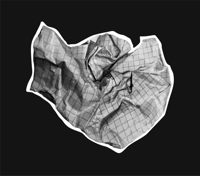 Crumpled Checkered Tissue on Black Background. Vector Illustration ...