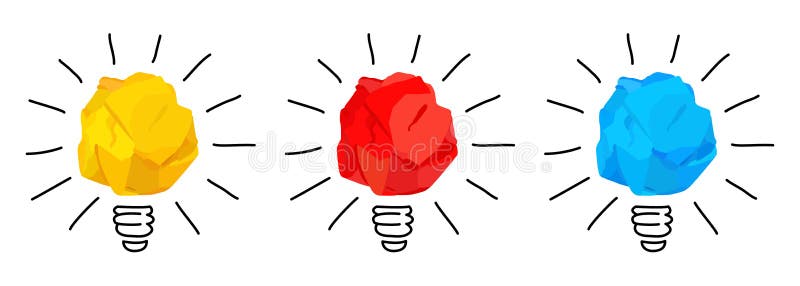 Crumpled color paper ideas stock vector. Illustration of businessman ...