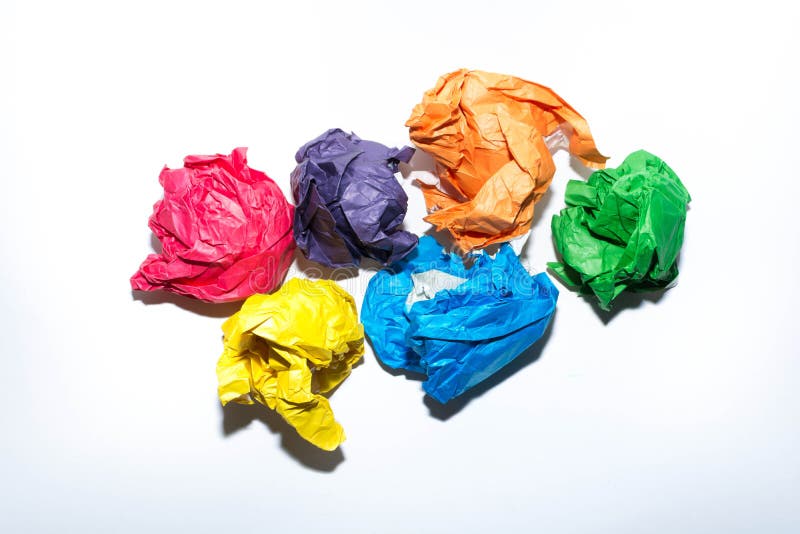 Crumpled colored paper stock photo. Image of crushed - 153929050