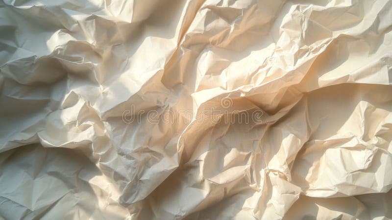 Crumpled Cream-Colored Paper Texture Stock Illustration - Illustration ...