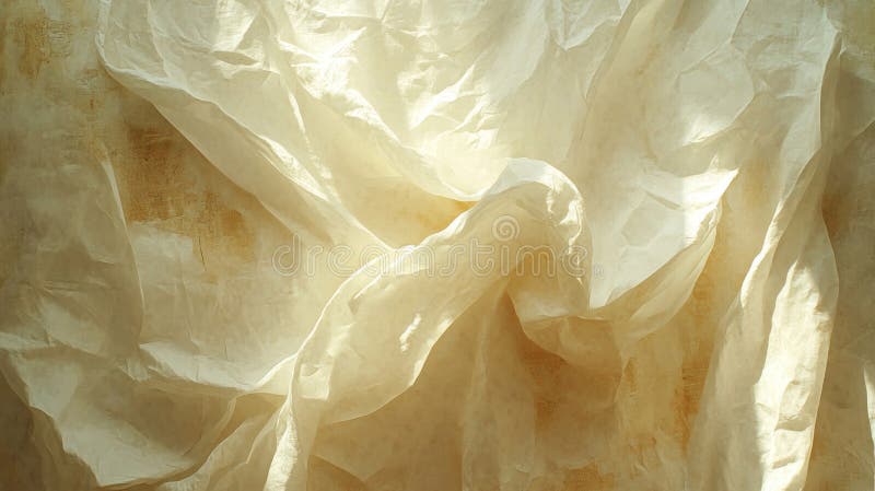 Crumpled Cream Paper Texture with Light and Shadow Stock Illustration ...