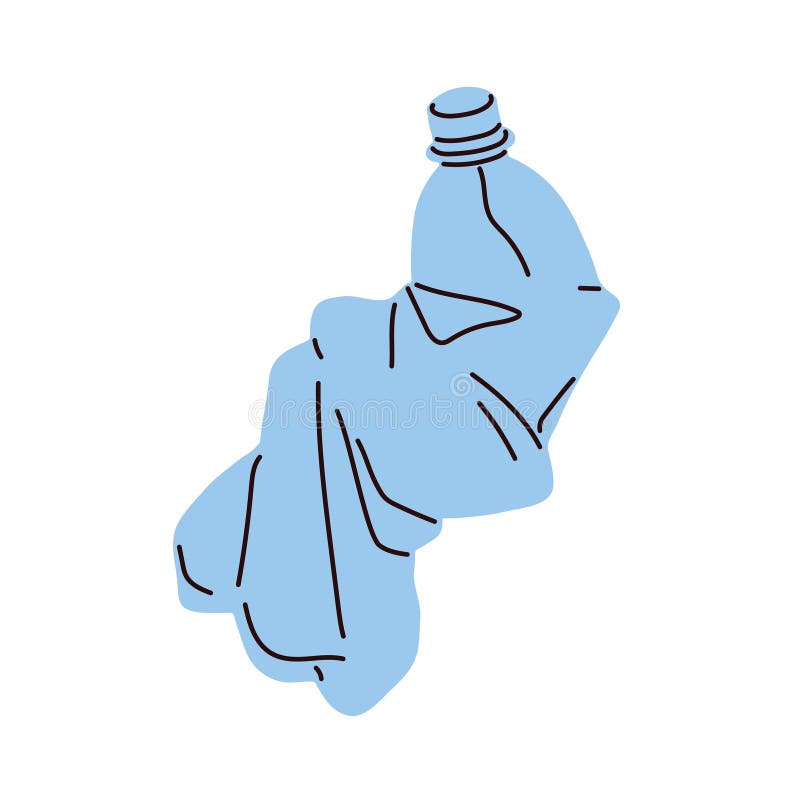 Crumpled and Crushed Empty Plastic Bottle. Waste, Used and Compressed ...