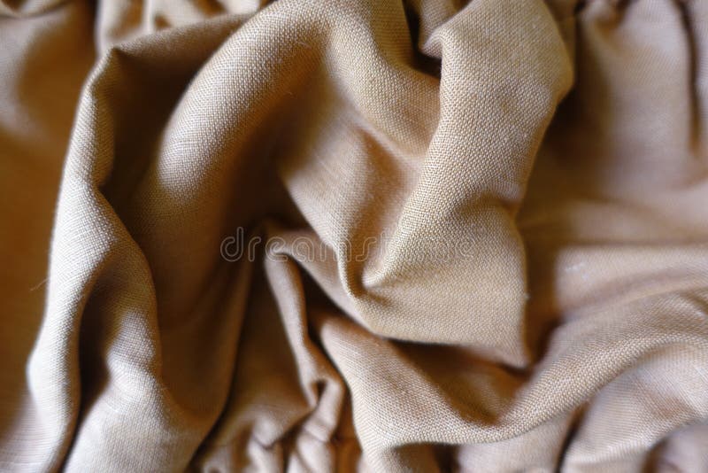 Crumpled Brown Hemp and Cotton Fabric Stock Image - Image of rumpled ...