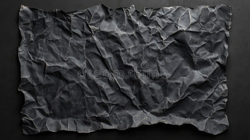 Crumpled Dark Grey Paper Texture on Black Background Stock Illustration ...