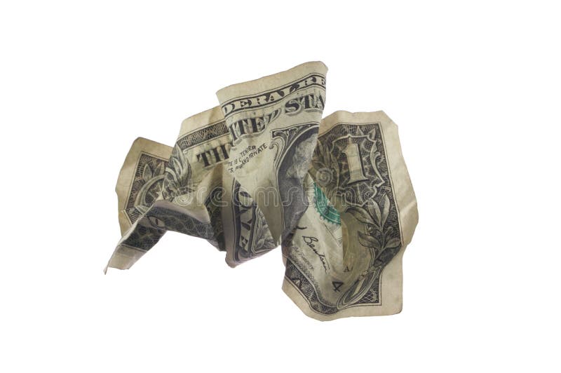 Crumpled dollar bill stock photo. Image of large, bills - 2924382